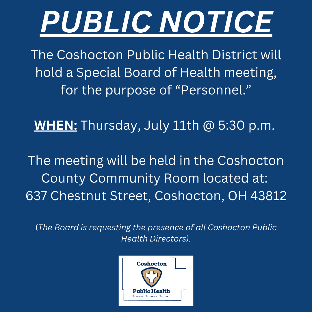PUBLIC NOTICE 07.11.24 – Coshocton Public Health District
